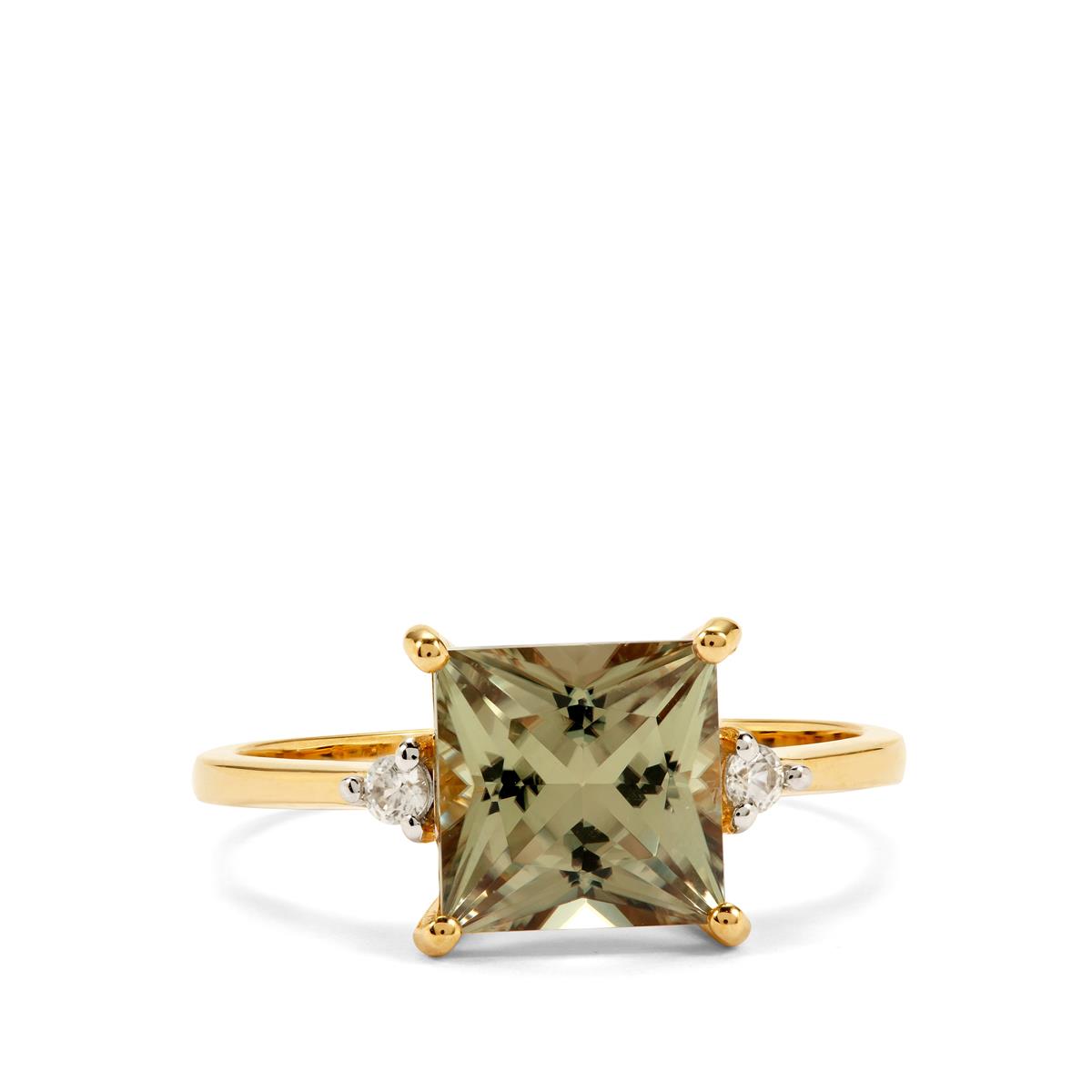 Csarite® Ring with White Zircon in 9K Gold 3cts | Gemporia