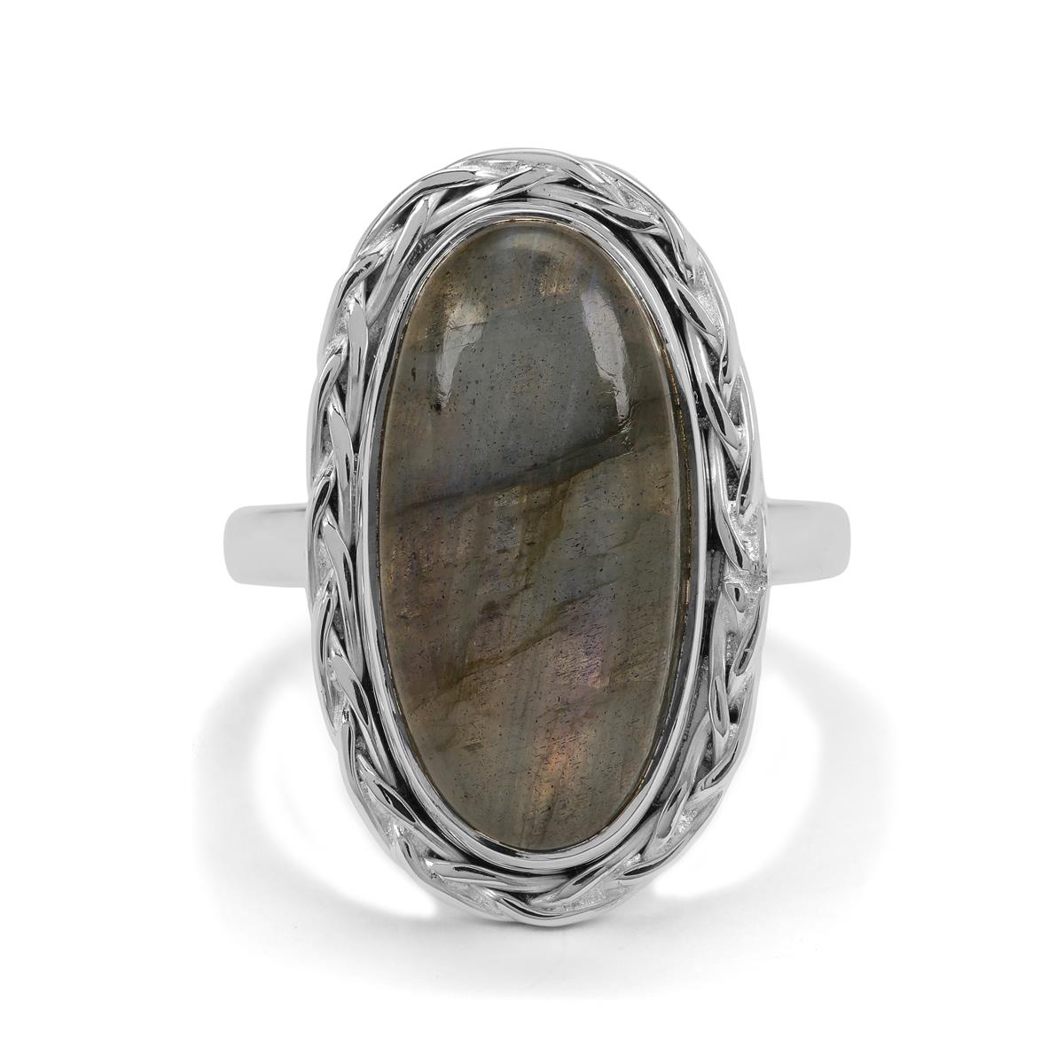 Purple Labradorite Ring in Sterling Silver 11cts | Gemporia