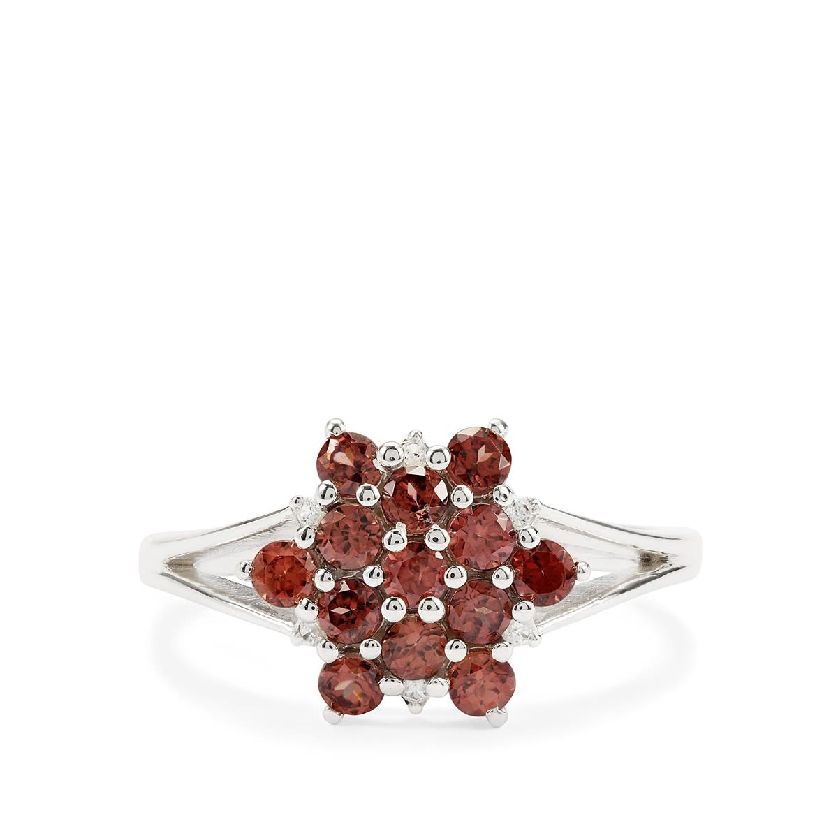 Red Zircon Ring with White Zircon in Sterling Silver 1.46cts | Gemporia