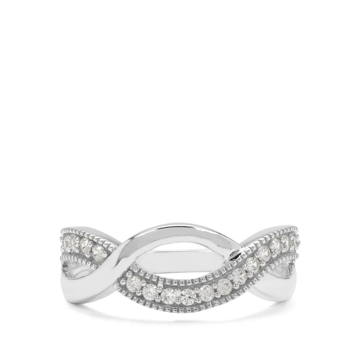 White Zircon Ring in Argentium 960 Silver 0.35ct | Gemporia