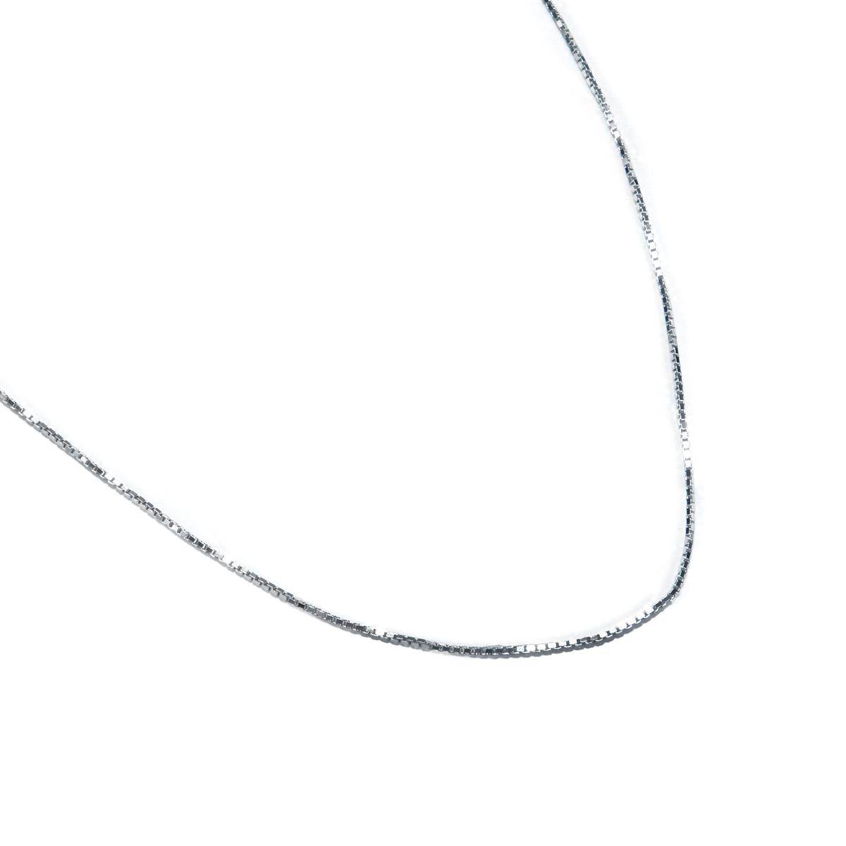 16 9K White Gold Tempo Mirror Box Chain 1.00g | Gemporia