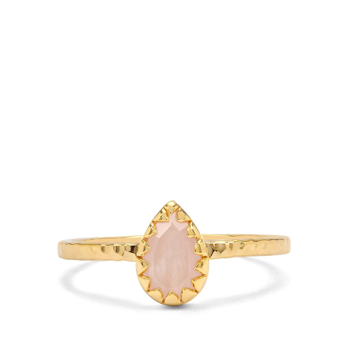 Liora 0.70ct Rose Quartz Gold Plated Ring | Gemporia
