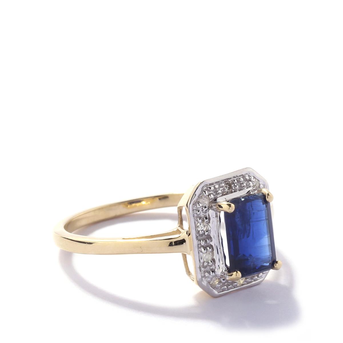 Himalayan Kyanite & Diamond 9K Gold Ring ATGW 1.39cts | Gemporia