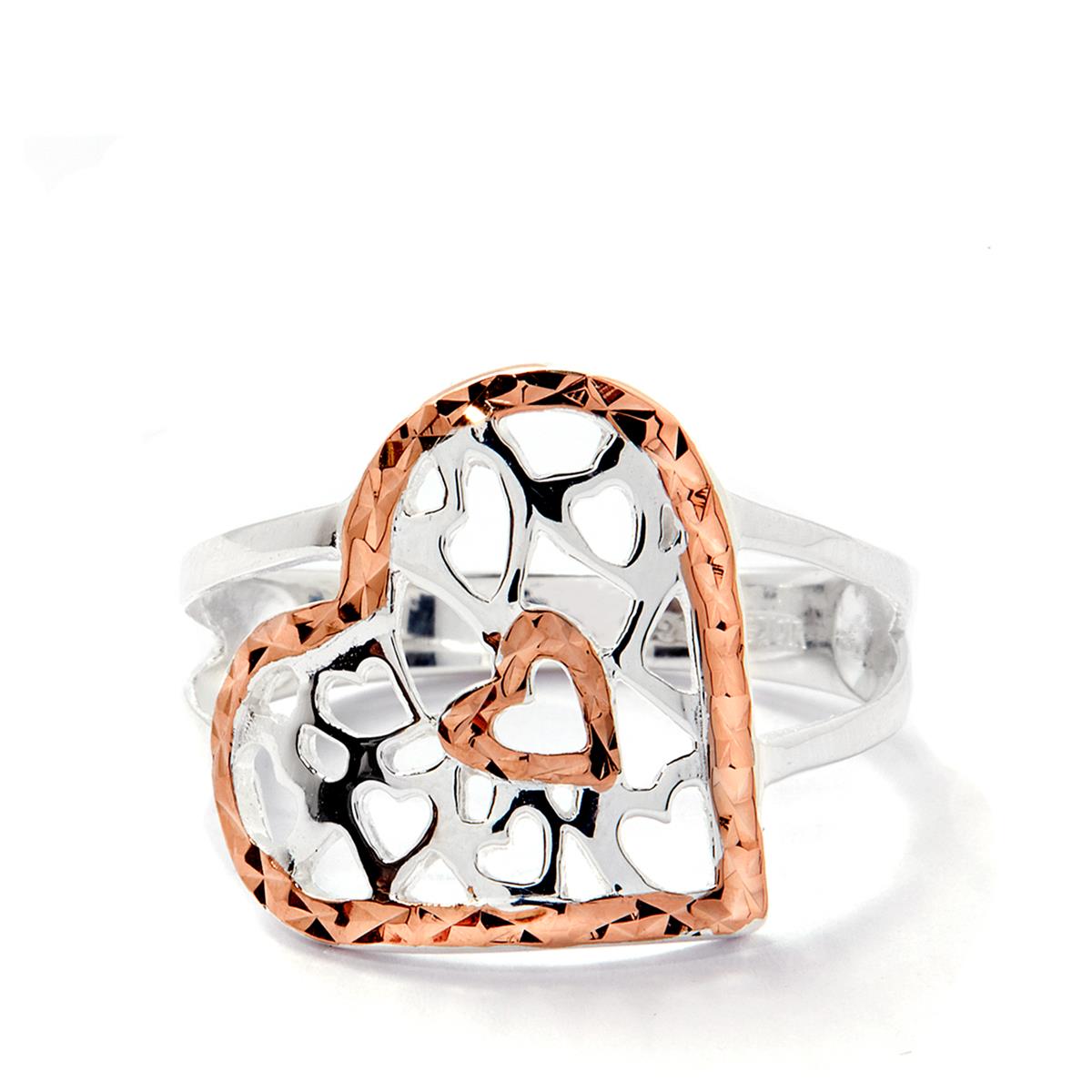 Viorelli Heart Two Tone Sterling Silver Ring | Gemporia