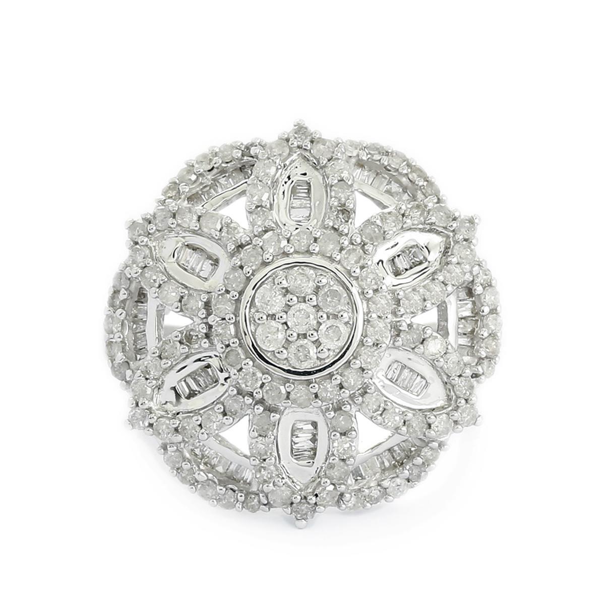 1ct Diamond 9K White Gold Tomas Rae Ring | Gemporia