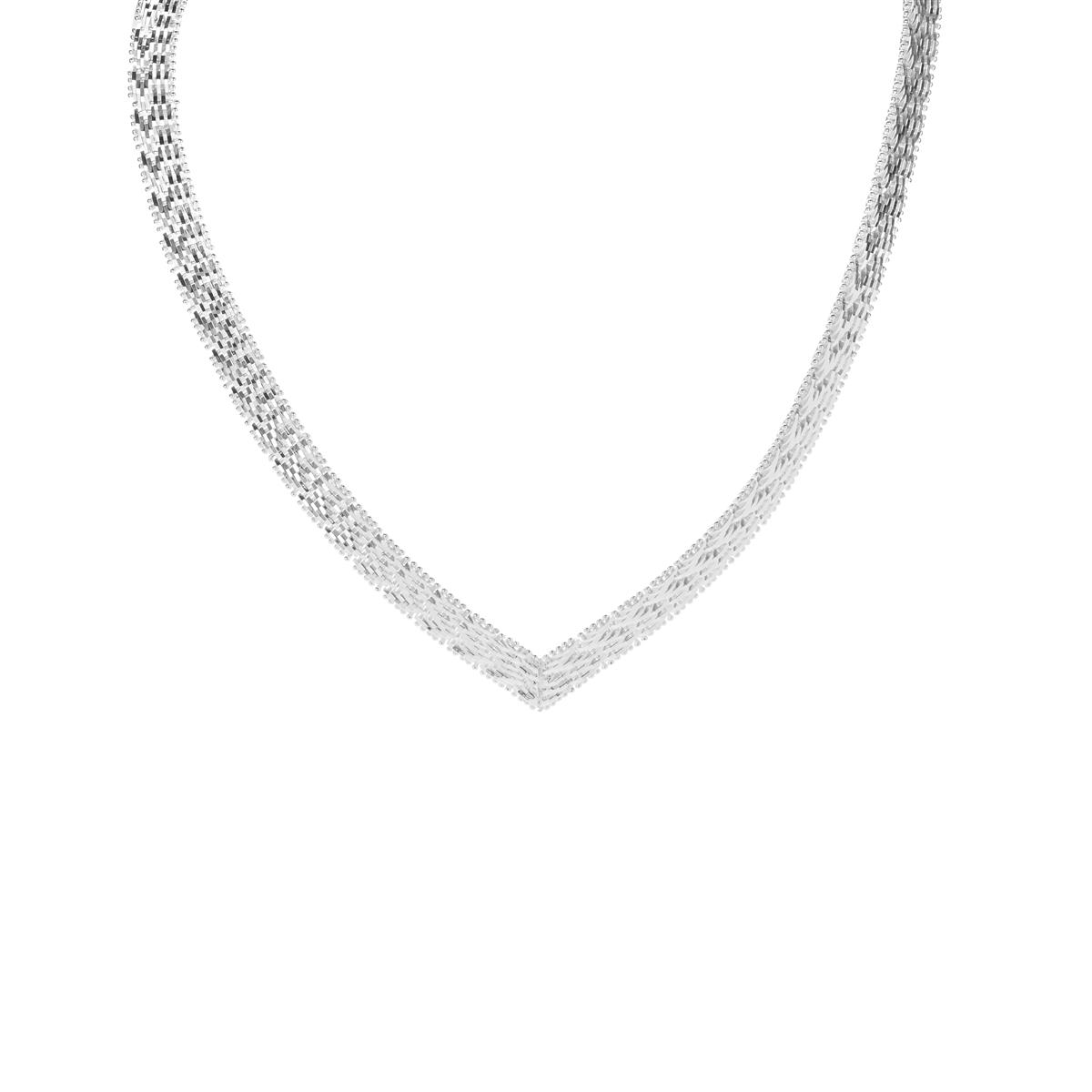16 Sterling Silver Altro Chevron V-Shaped Necklace 40.70g | Gemporia