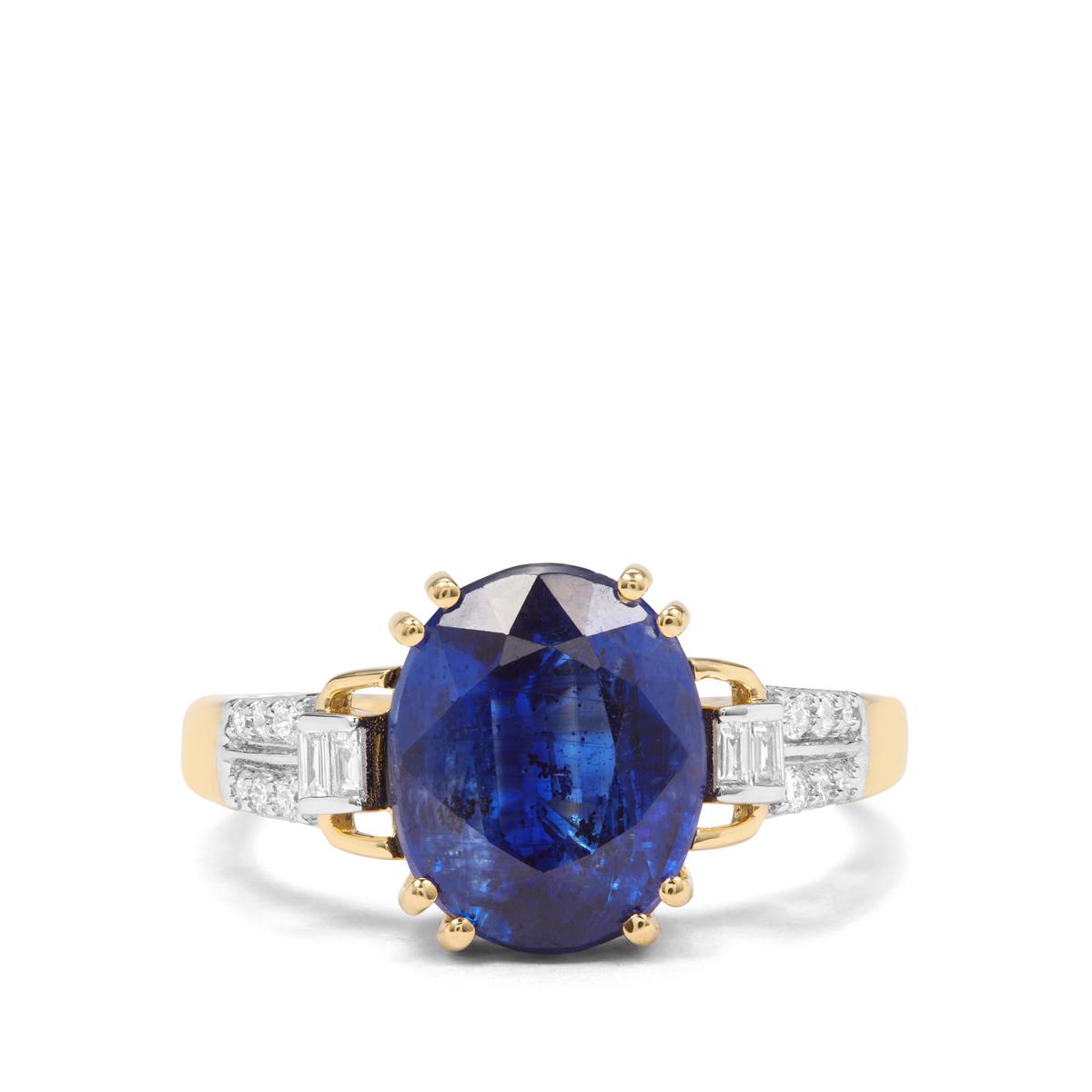 Nilamani Ring with Diamond in 18K Gold 4.85cts | Gemporia