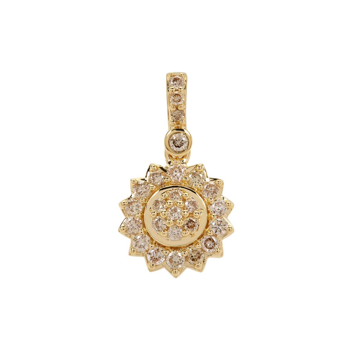 Golden Ivory Diamonds Pendant in 9K Gold 0.39ct | Gemporia