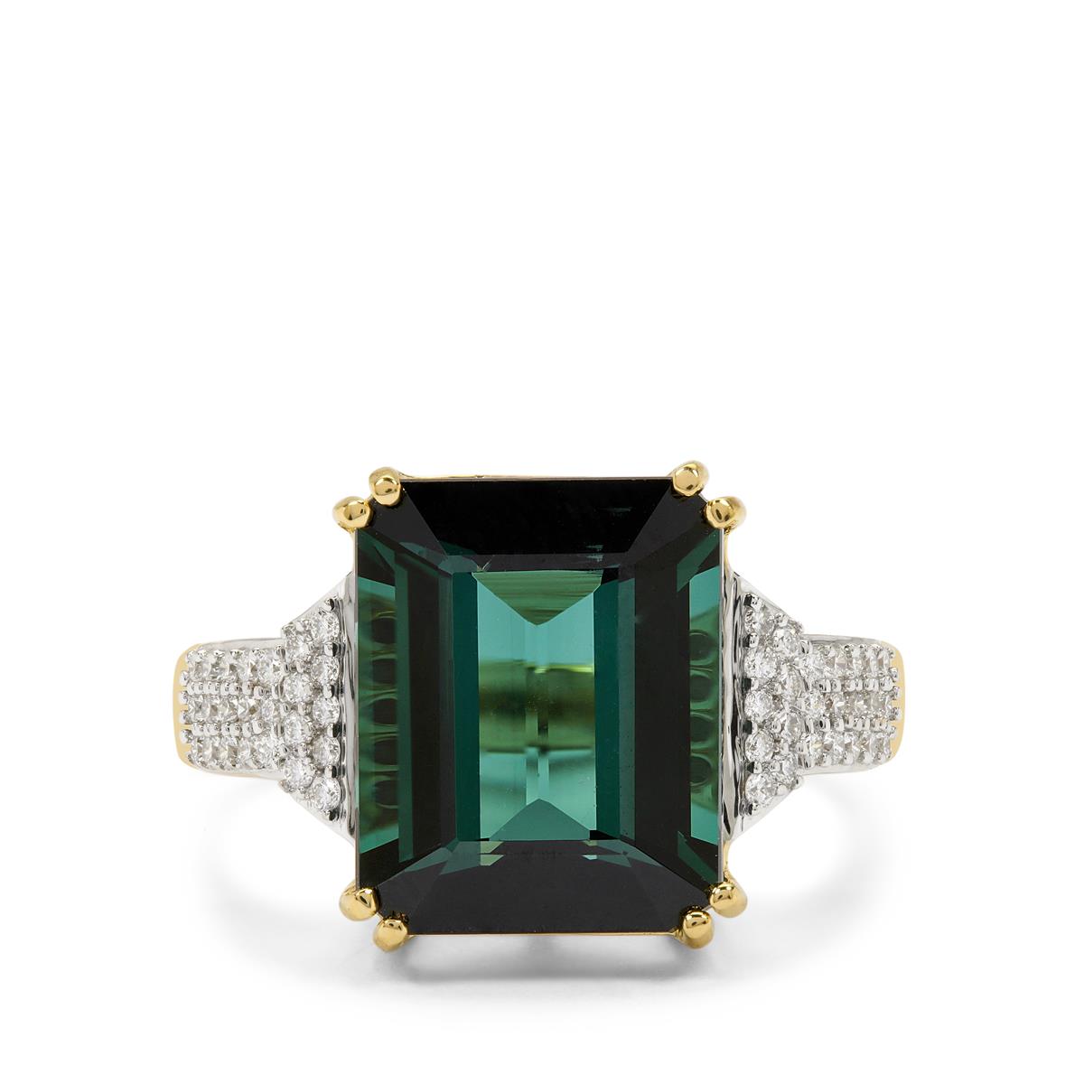 Mutuca Indicolite Ring with Diamonds in 18K Gold 7.42cts | Gemporia
