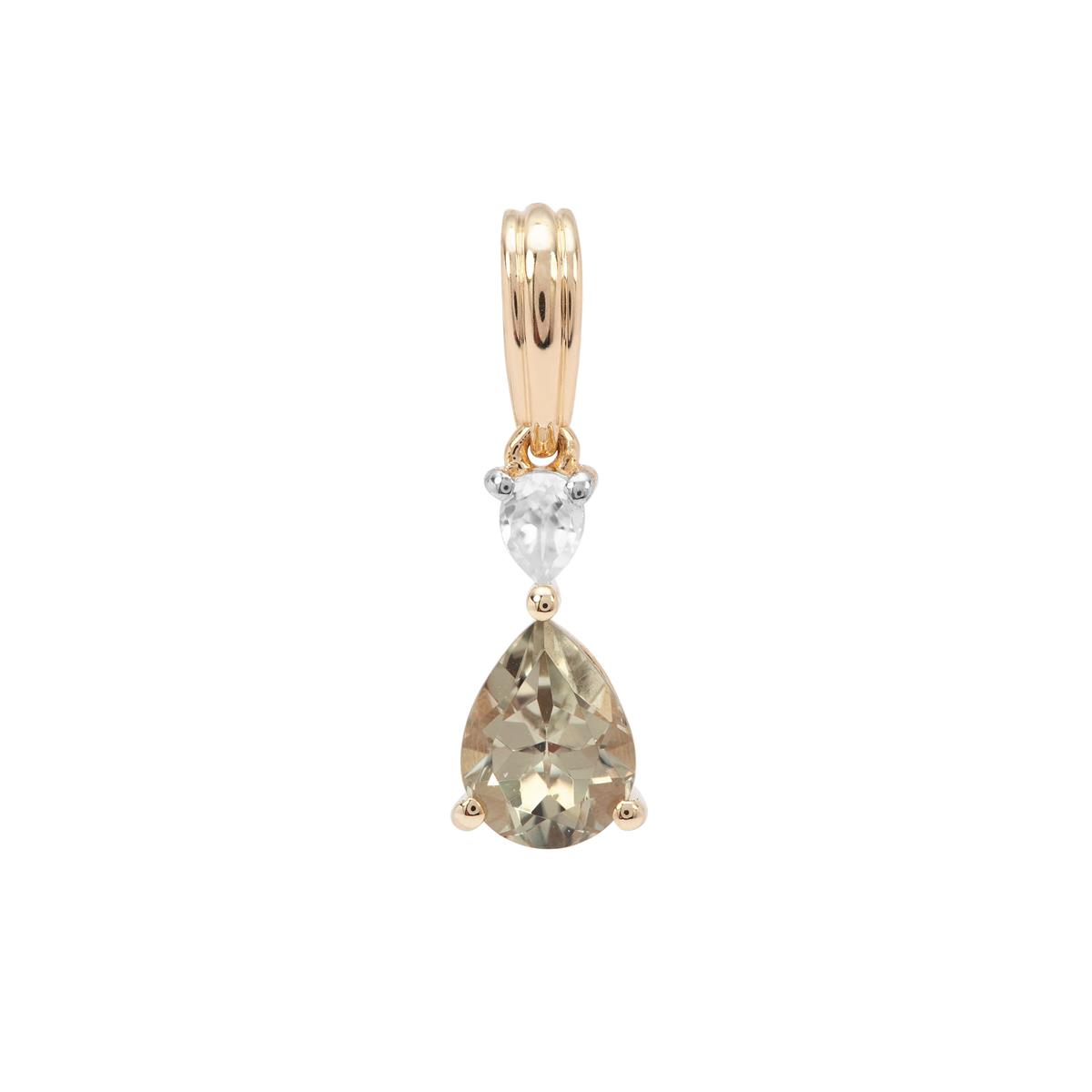 Csarite® Pendant with White Zircon in 9K Gold 1.40cts | Gemporia