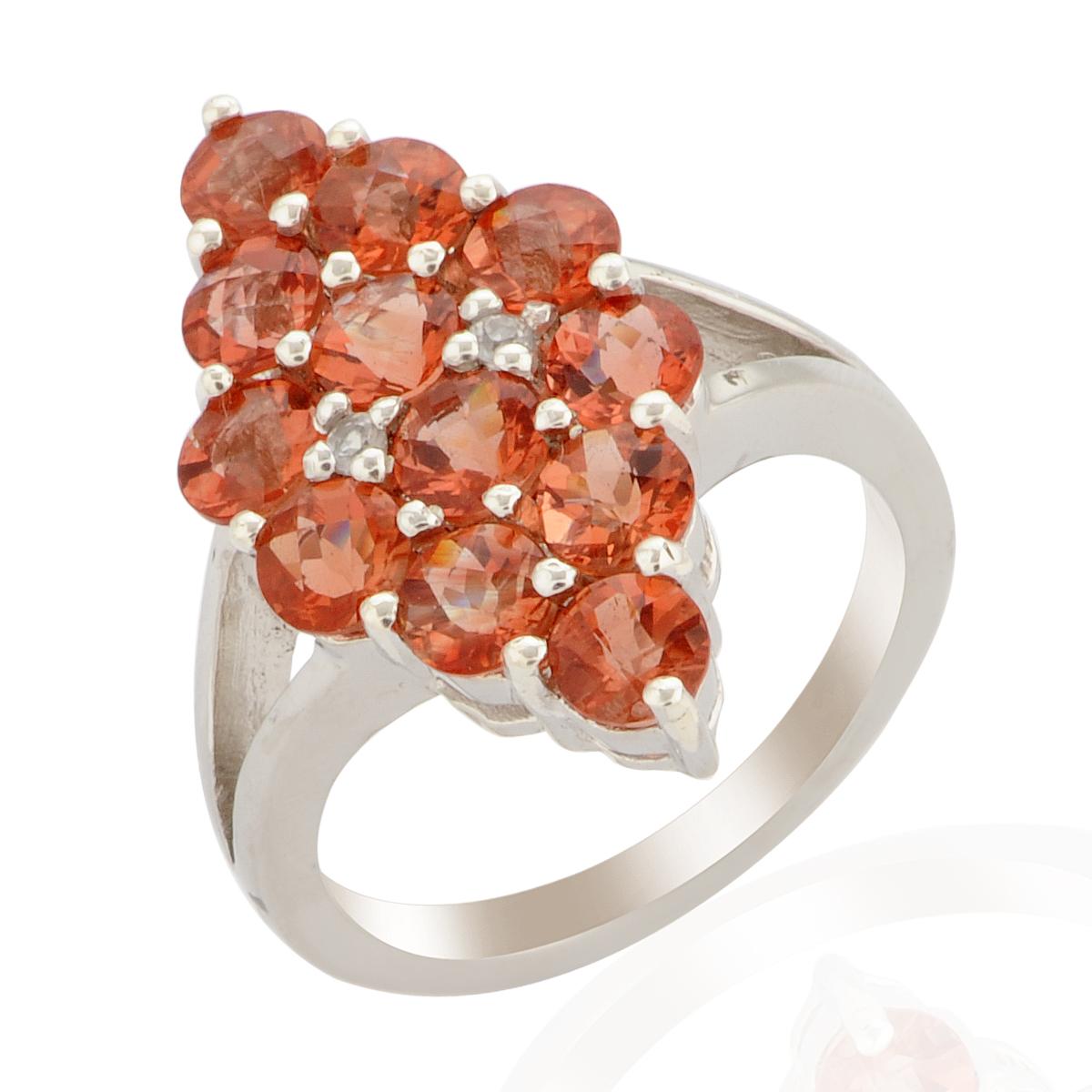 Mongolian Andesine Ring with White Topaz in Sterling Silver 2.88cts ...