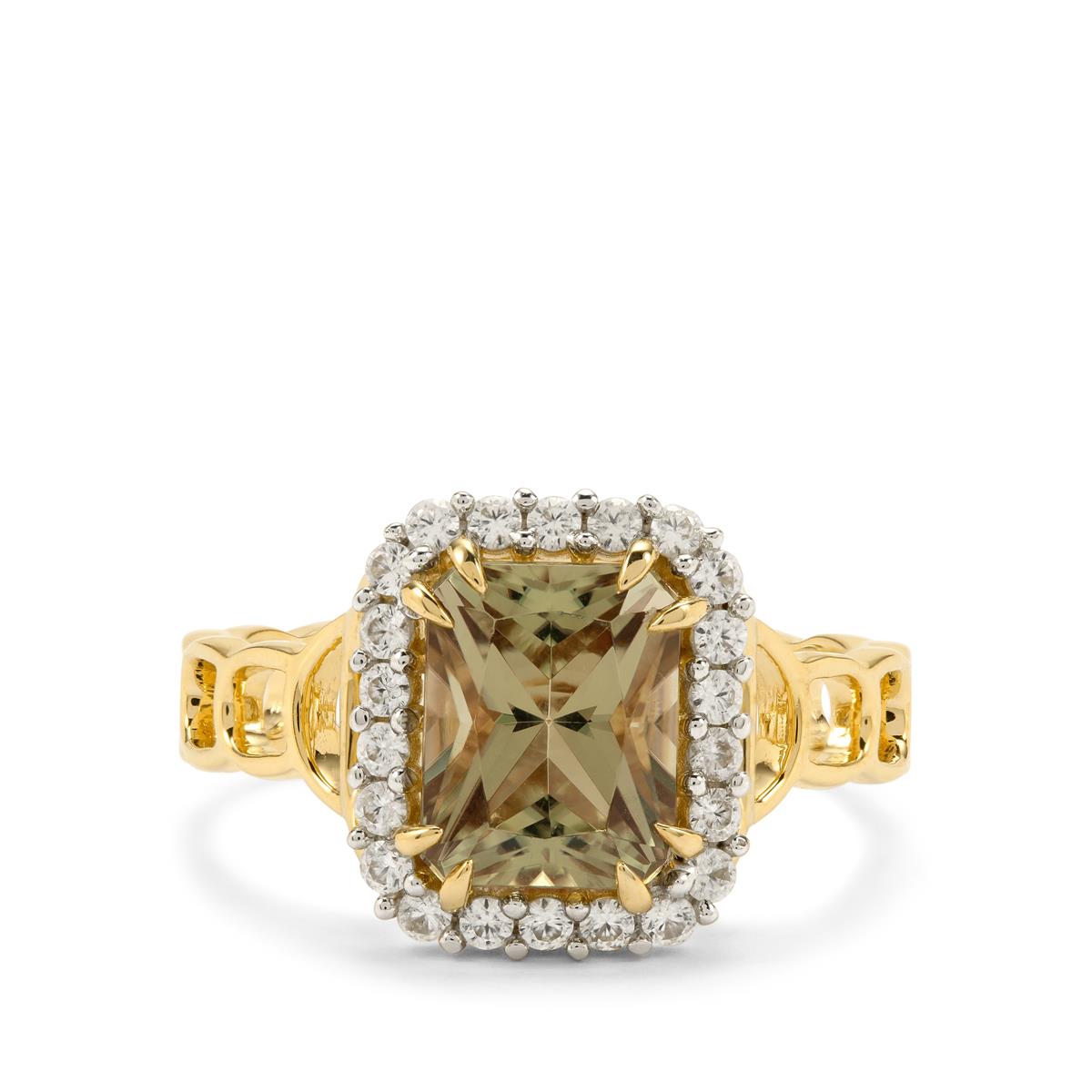 Csarite® Ring with White Zircon in 9K Gold 3cts | Gemporia