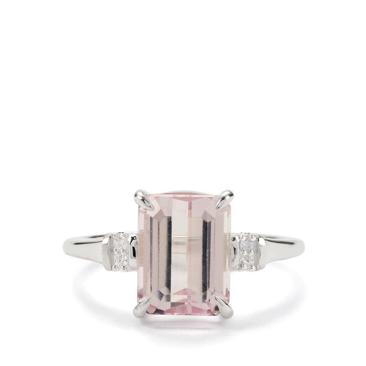Kolum Kunzite Ring with White Zircon in Sterling Silver 4.17cts | Gemporia