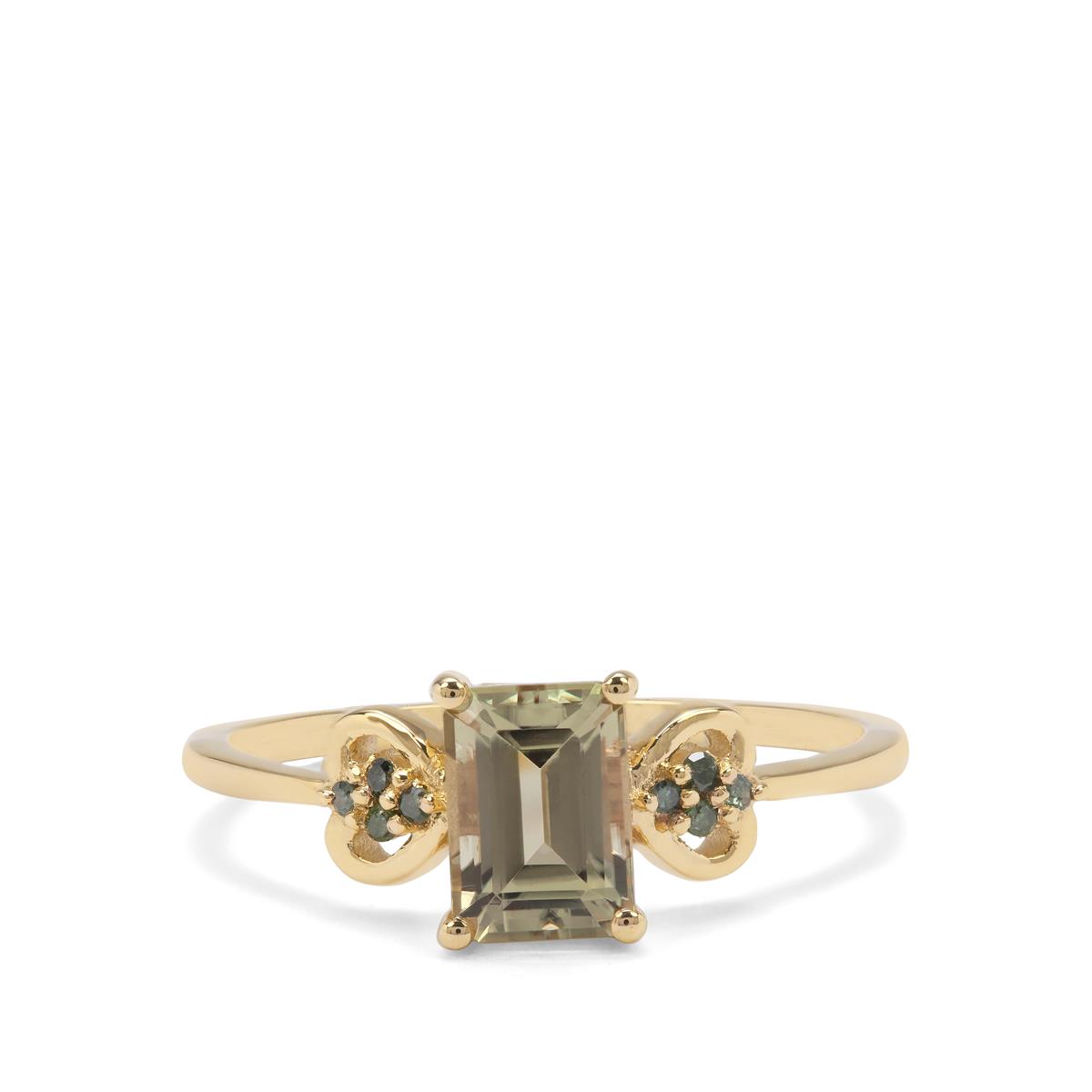 Csarite® Ring with Green Diamond in 9K Gold 1.26cts | Gemporia