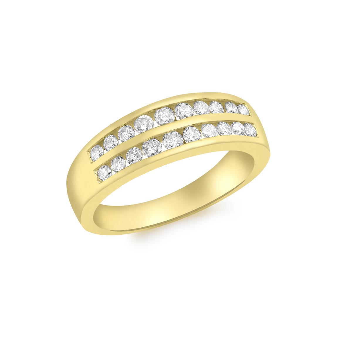 Double Diamond Band Ring in 9K Gold | Gemporia