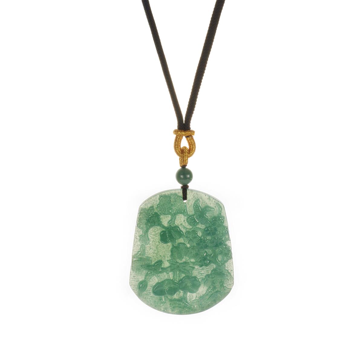 Type A Olmec Jadeite Carved Rope Necklace 118cts | Gemporia