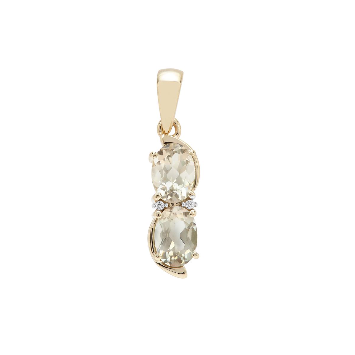 Peacock Parti Oregon Sunstone Pendant with White Zircon in 9K Gold 1 ...