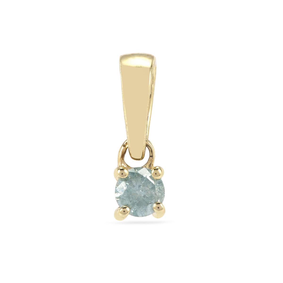 Ice Blue Diamond Pendant in 9K Gold 0.10ct | Gemporia
