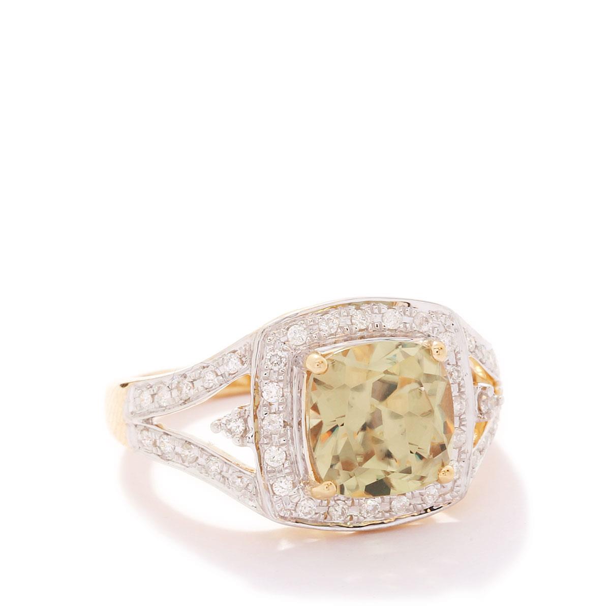 Csarite® & Diamond 18k Gold Ring MTGW 2.62cts | Gemporia