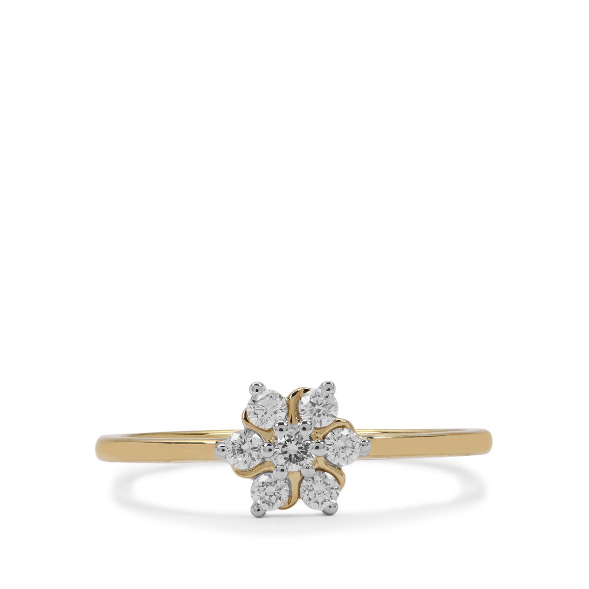 Namibian Diamond Ring in 9K Gold 0.21cts | Gemporia