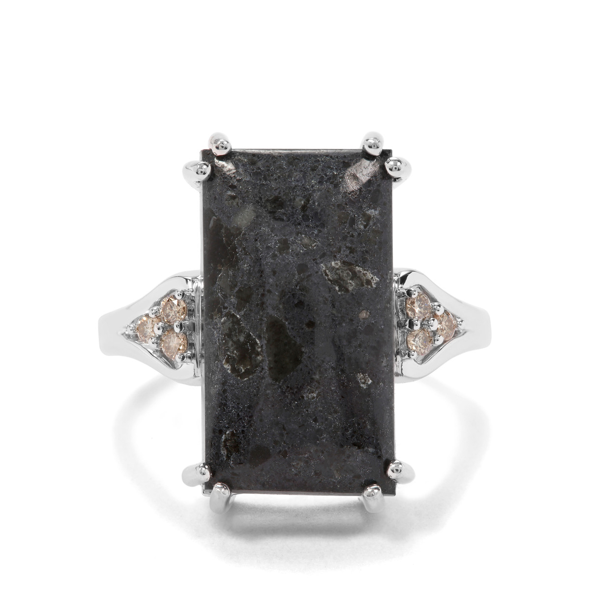 Lamproite Ring with Argyle Diamond in Sterling Silver 7.96cts | Gemporia