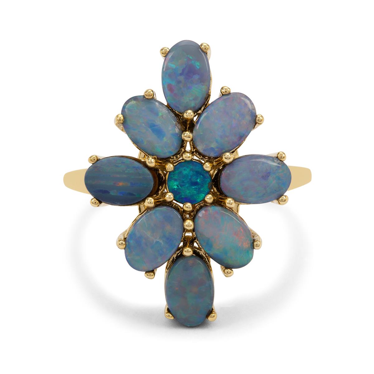 Crystal Opal on Ironstone Ring in 9K Gold | Gemporia