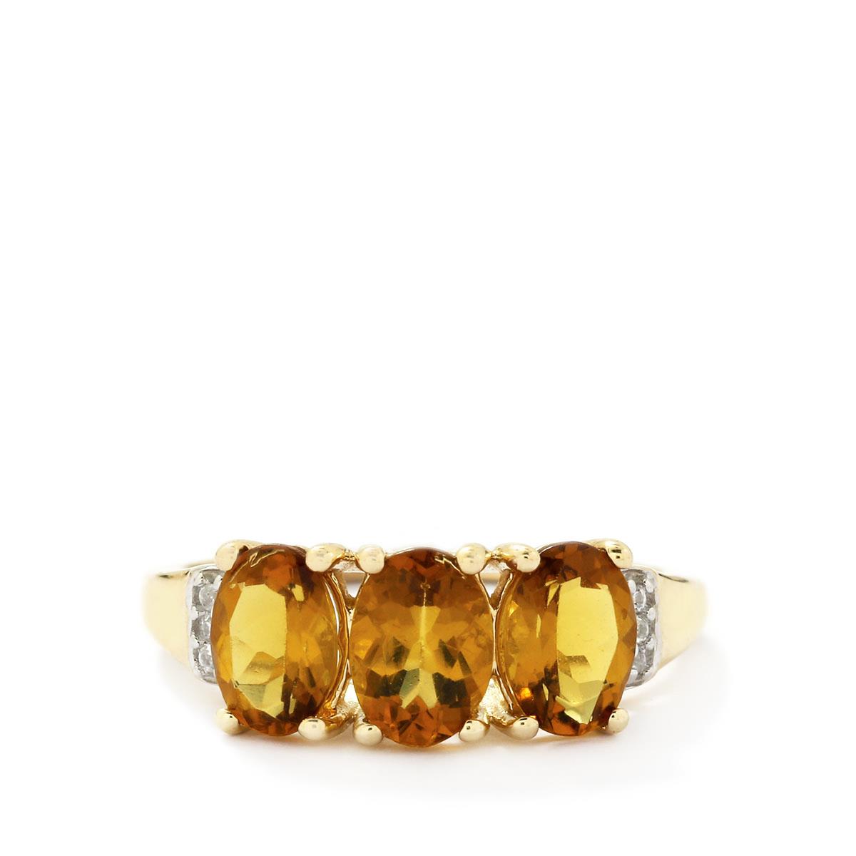 Marialite & White Zircon 9K Gold Ring ATGW 2.28cts | Gemporia