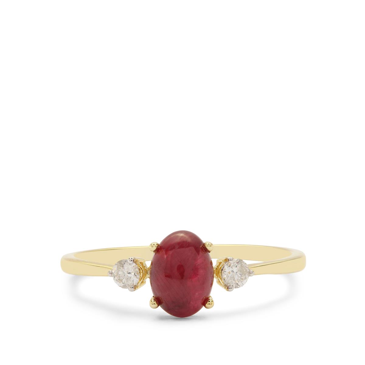 Greenland Ruby Ring with Canadian Diamonds in 9K Gold 1.51cts | Gemporia