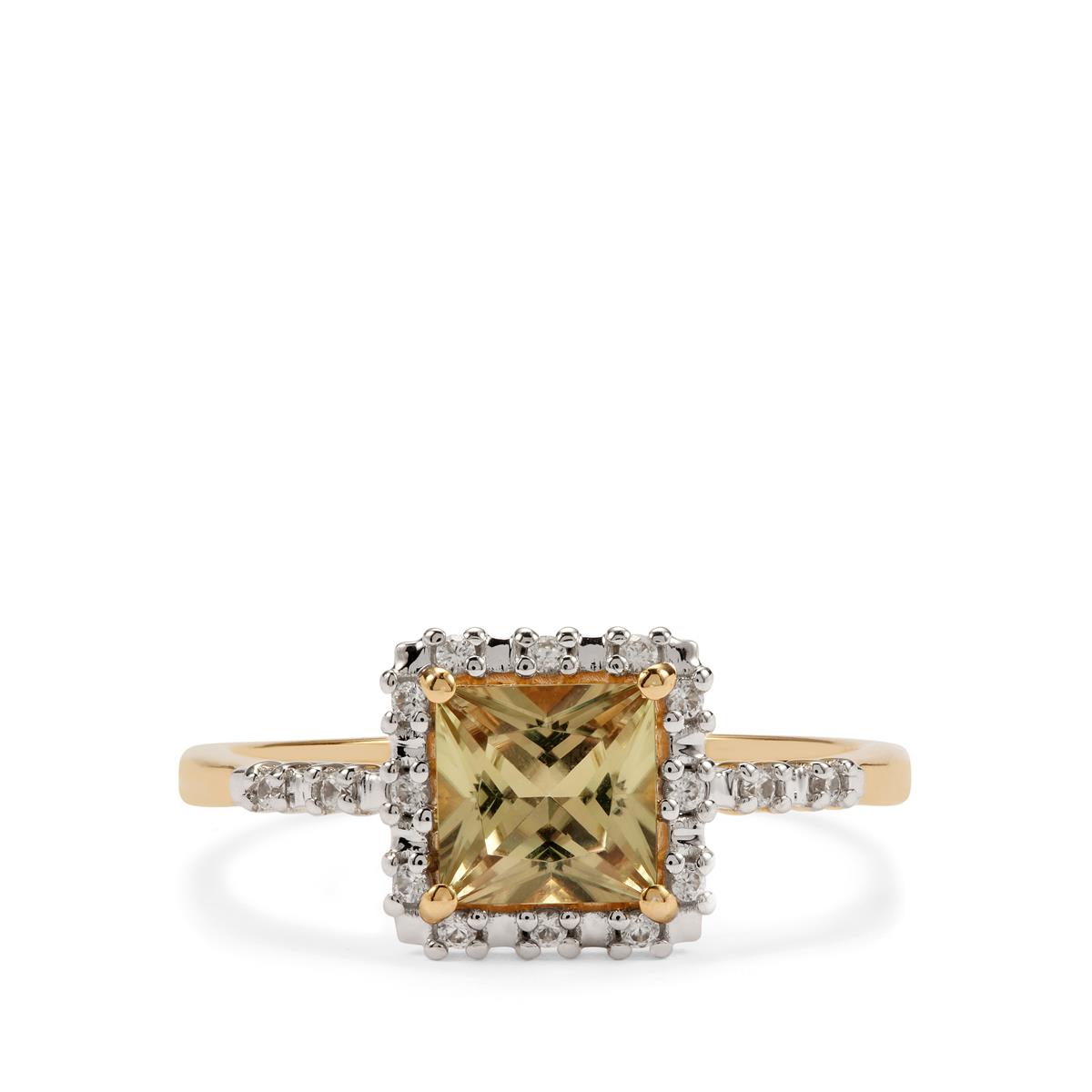 Csarite® Ring with White Zircon in 9K Gold 1.34cts | Gemporia