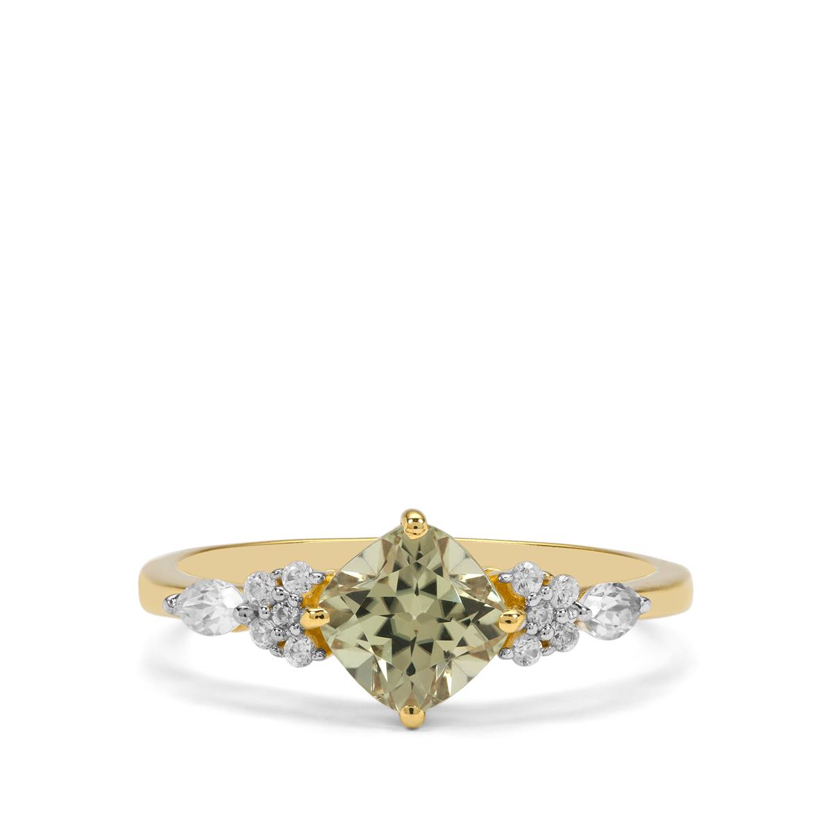 Csarite® Ring with White Zircon in 9K Gold 1.35cts | Gemporia