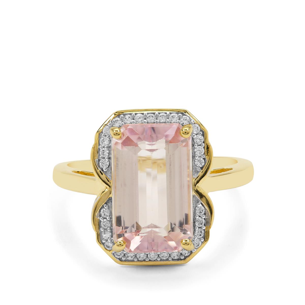 Mawi Kunzite Ring with White Zircon in 9K Gold 5.60cts | Gemporia