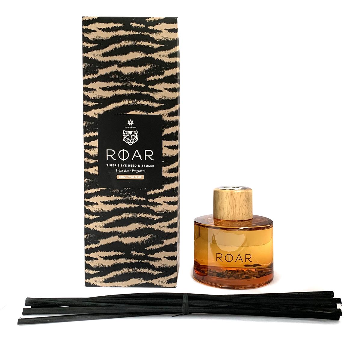 Gem Auras 'Roar' Reed Diffuser with Tigers Eye ATGW 30cts | Gemporia
