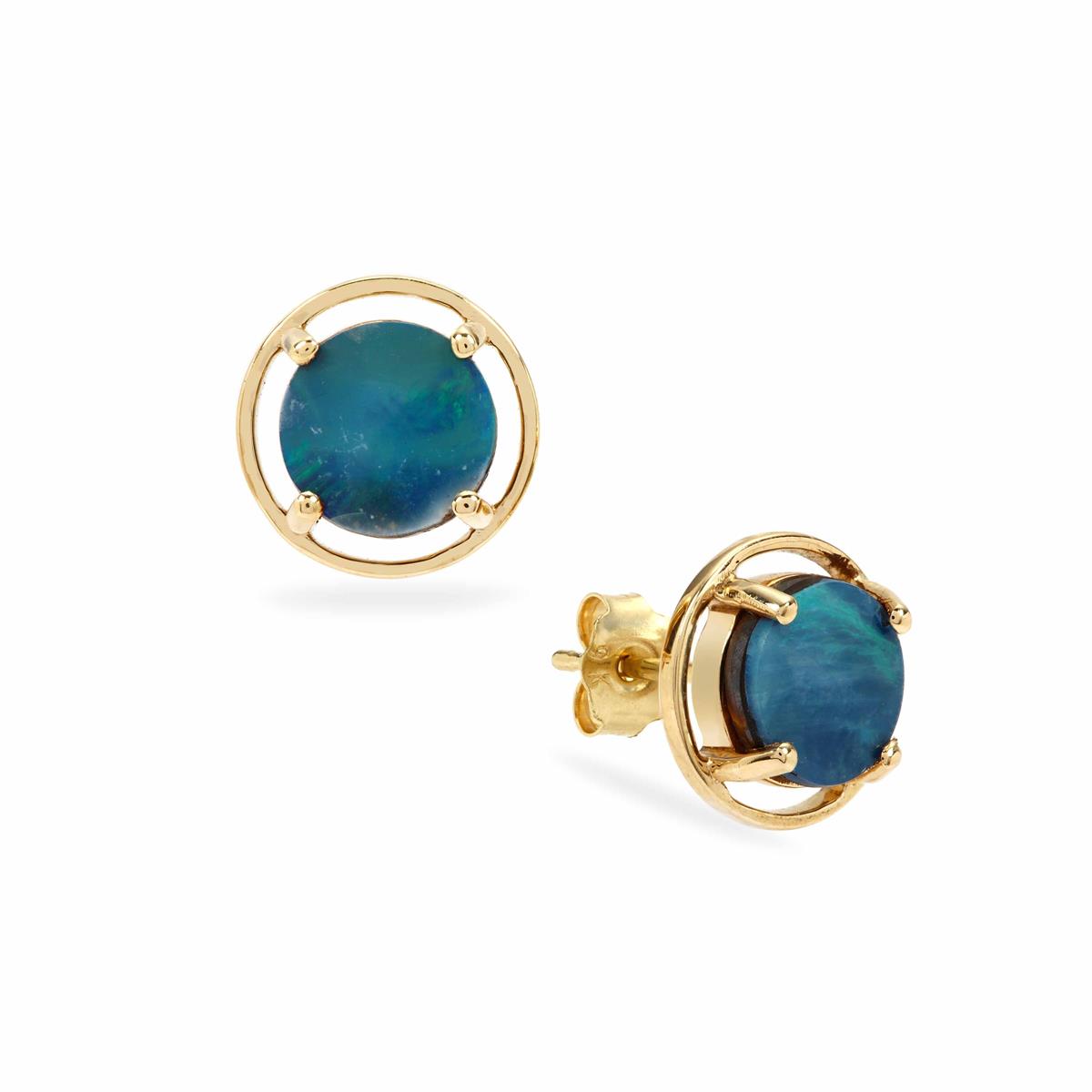 Crystal Opal On Ironstone 9k Gold Earrings Gemporia