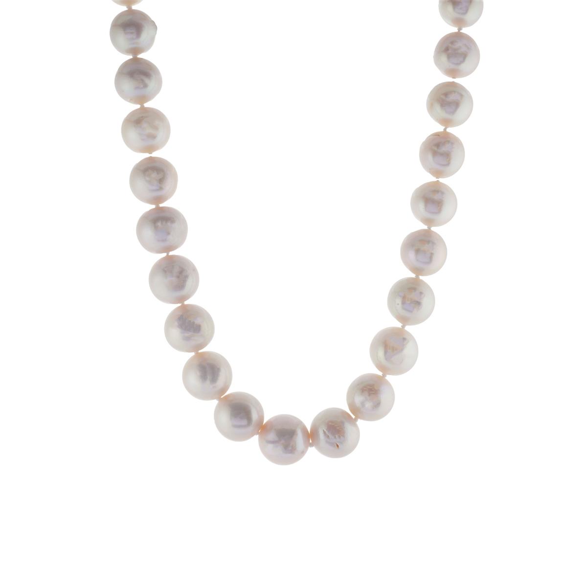 Edison Cultured Pearl Necklace in Rhodium Plated Sterling Silver (14 to ...