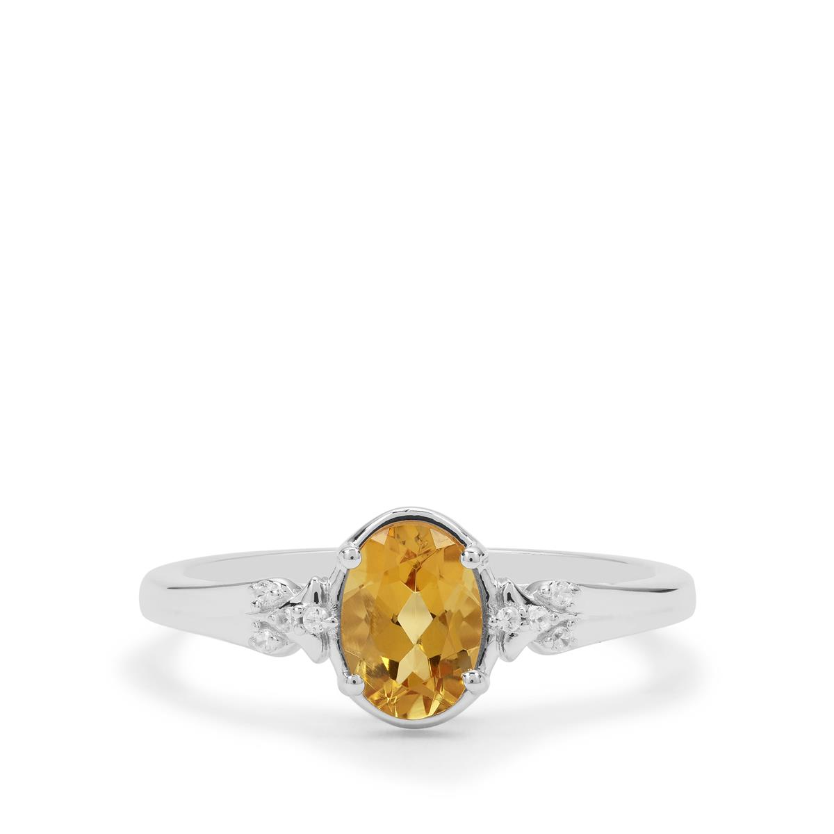 Scapolite Ring with White Zircon in Sterling Silver 0.75ct | Gemporia