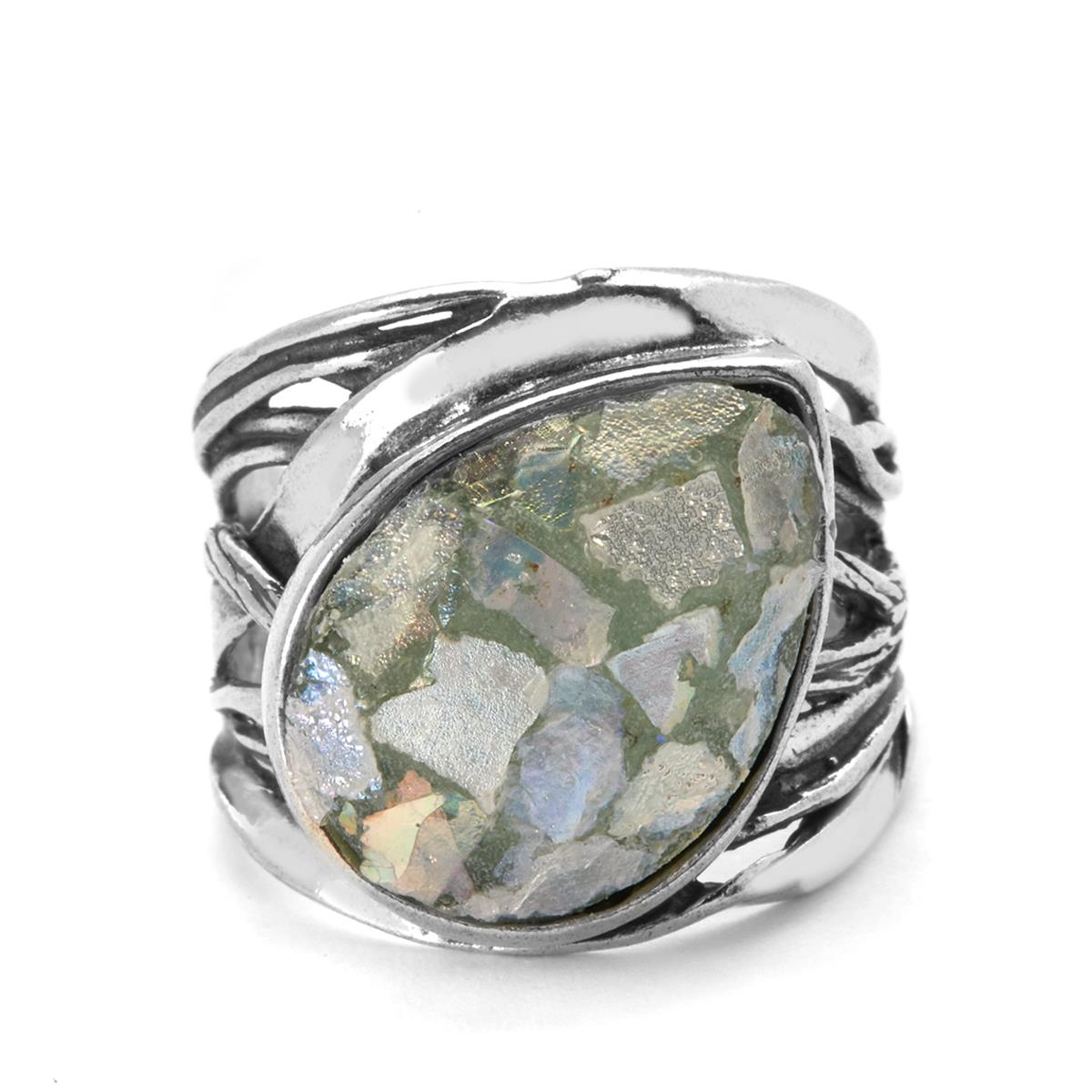 Roman Glass Sterling Silver Ring | Gemporia