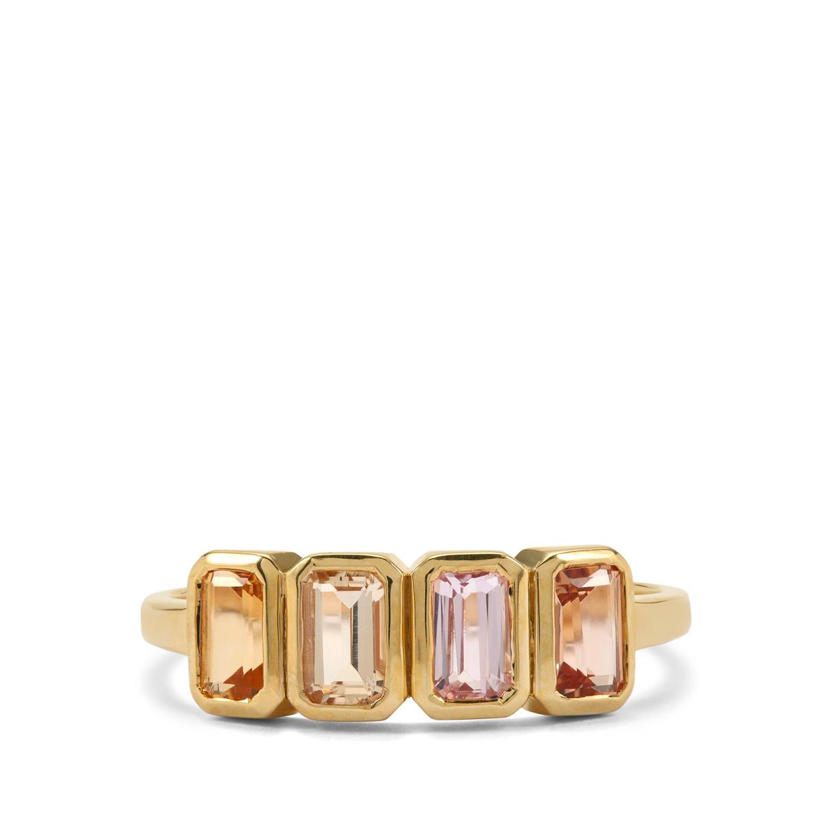 Ouro Preto Imperial, Imperial Pink Topaz Ring in 9K Gold 1.35cts | Gemporia