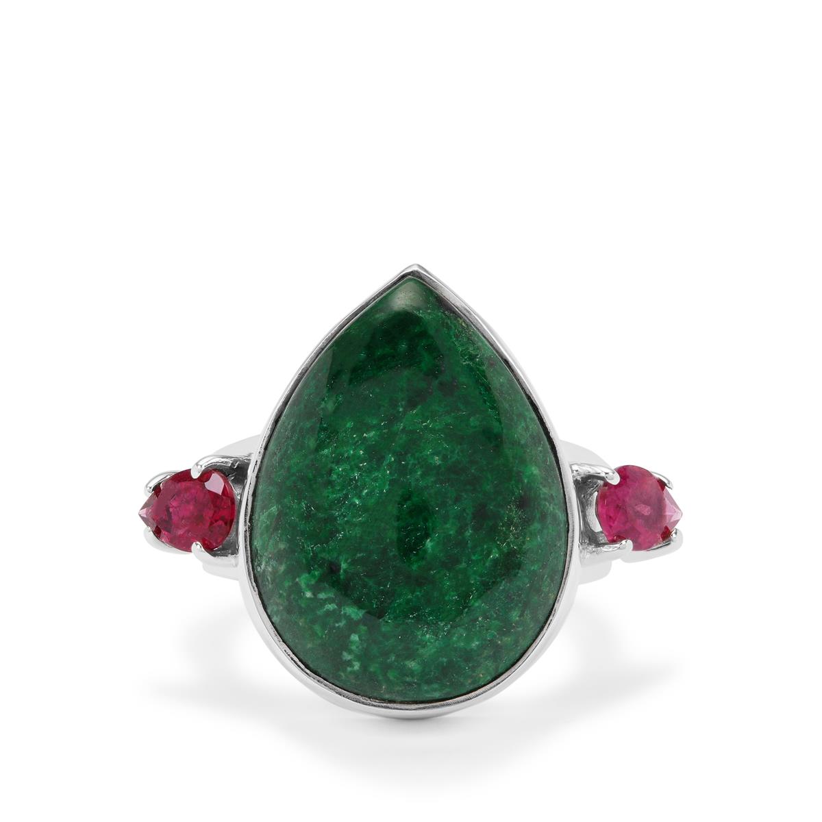 Maw Sit Sit Ring with Nigerian Rubellite in Sterling Silver 15.80cts ...