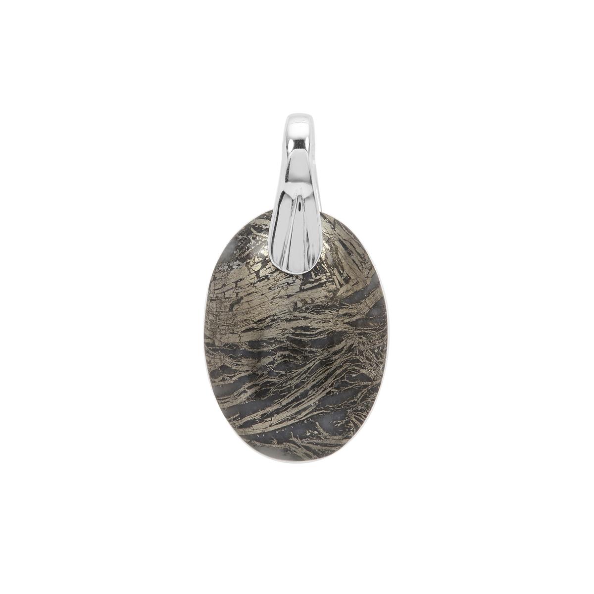 Feather Pyrite Pendant in Sterling Silver 20cts | Gemporia