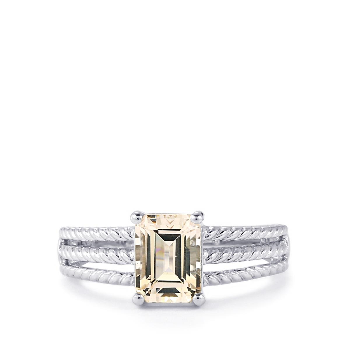 Rose Danburite Ring in Sterling Silver 1.57cts | Gemporia