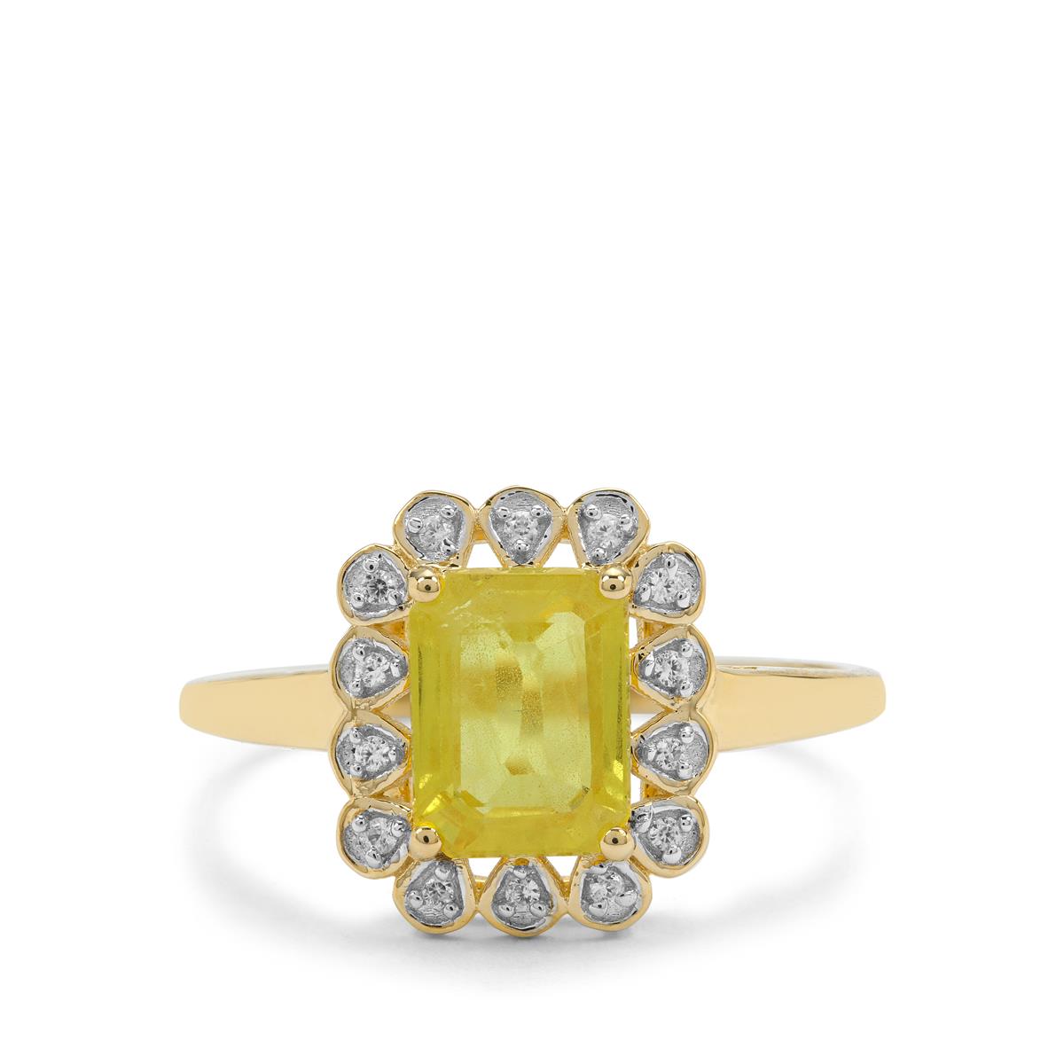 Bang Kacha Sapphire Ring with White Zircon in 9K Gold 1.80cts | Gemporia