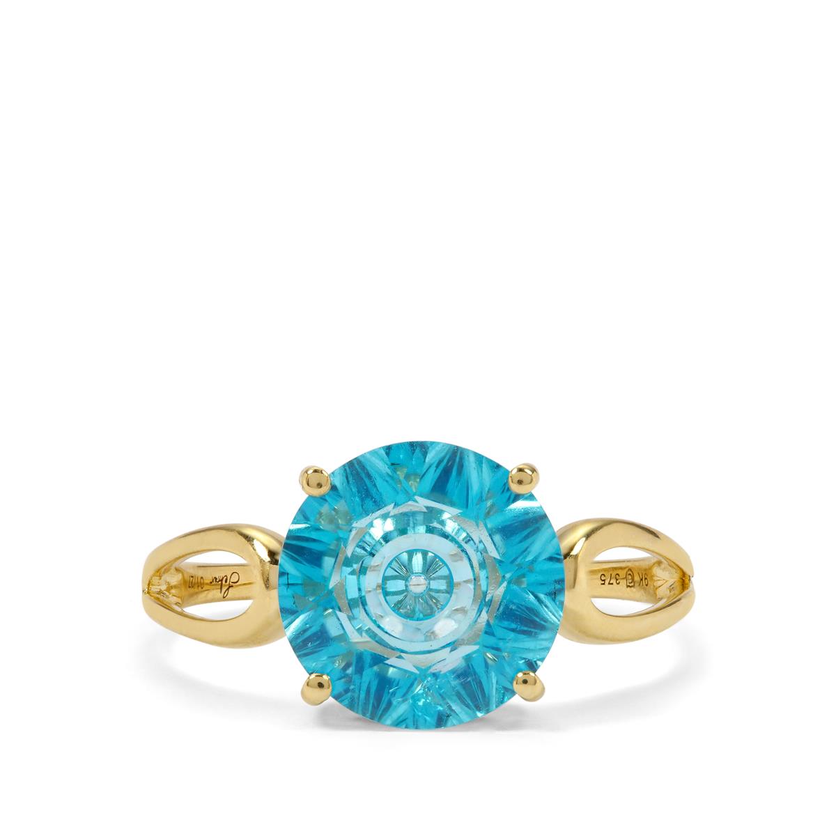 Lehrer Quasar Cut Paraiba Topaz Ring in 9K Gold 3.35cts | Gemporia