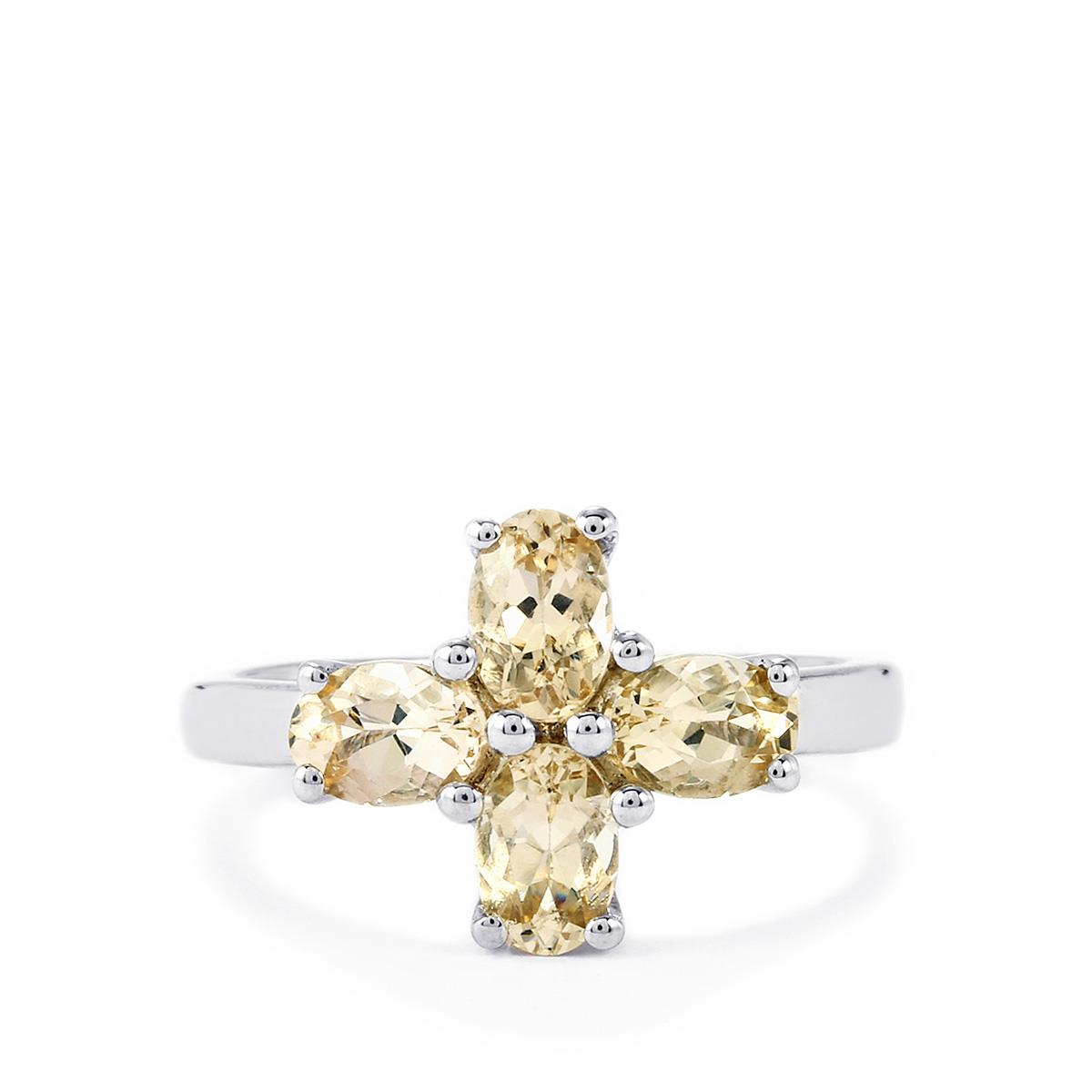 Champagne Danburite Ring in Sterling Silver 1.83cts | Gemporia