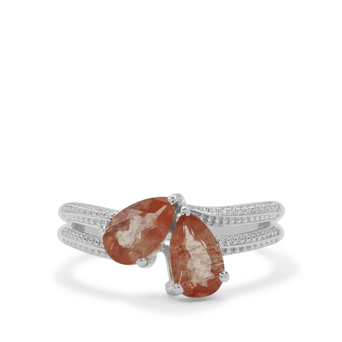 Imperial Mongolian Andesine Ring in Sterling Silver 1.70cts | Gemporia