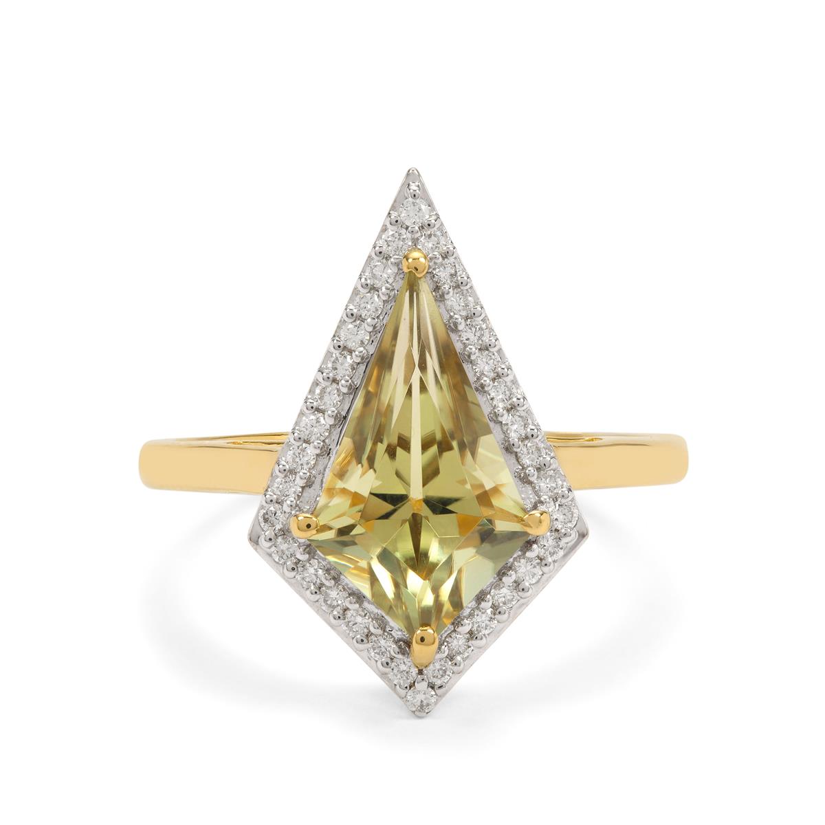 Csarite® Ring with Diamond in 18K Gold 2.90cts | Gemporia