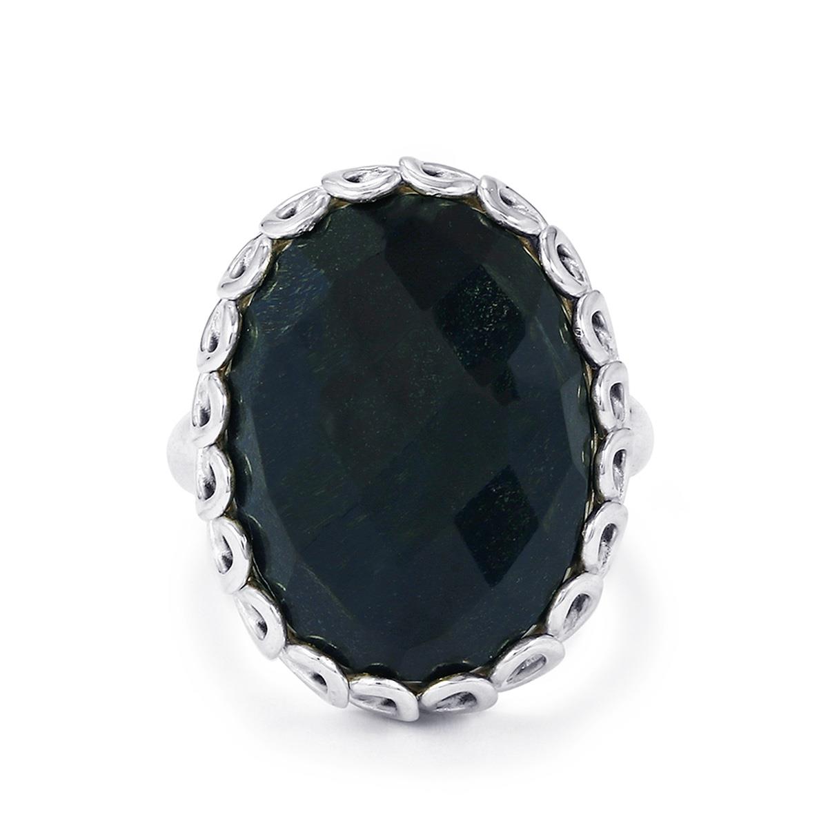Hawk's Eye Ring in Sterling Silver 14cts | Gemporia