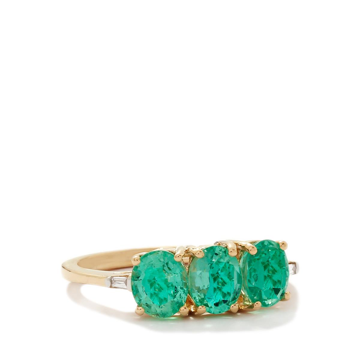 Siberian Emerald & Diamond 14k Gold Tomas Rae Ring ATGW 2.23cts | Gemporia