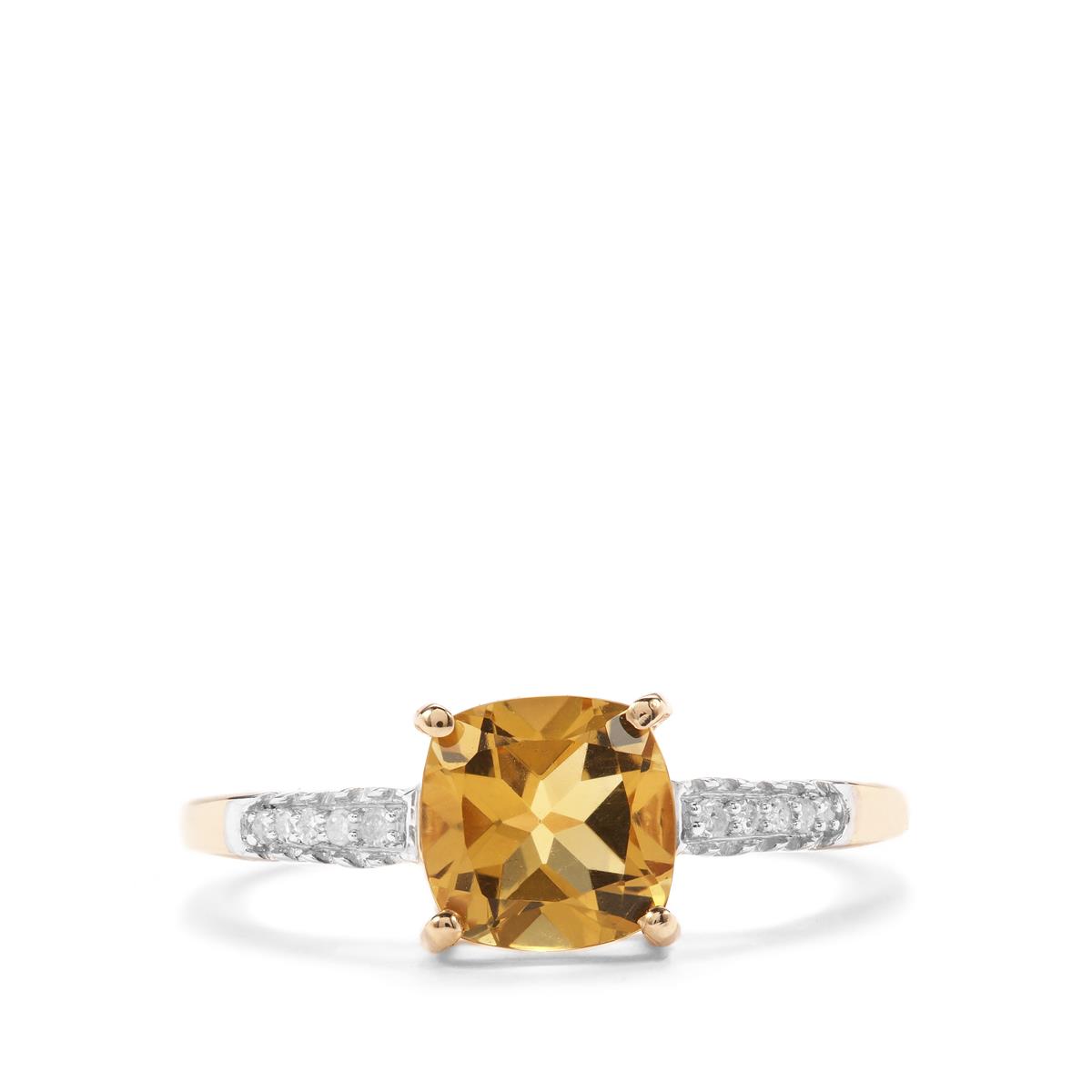 Mansa Beryl Ring with Diamond in 9K Gold 1.42cts | Gemporia