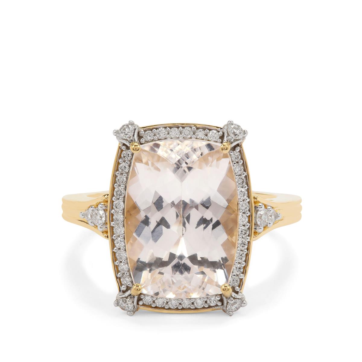 Aurora Danburite Ring with Diamond in 18K Gold 7.37cts | Gemporia