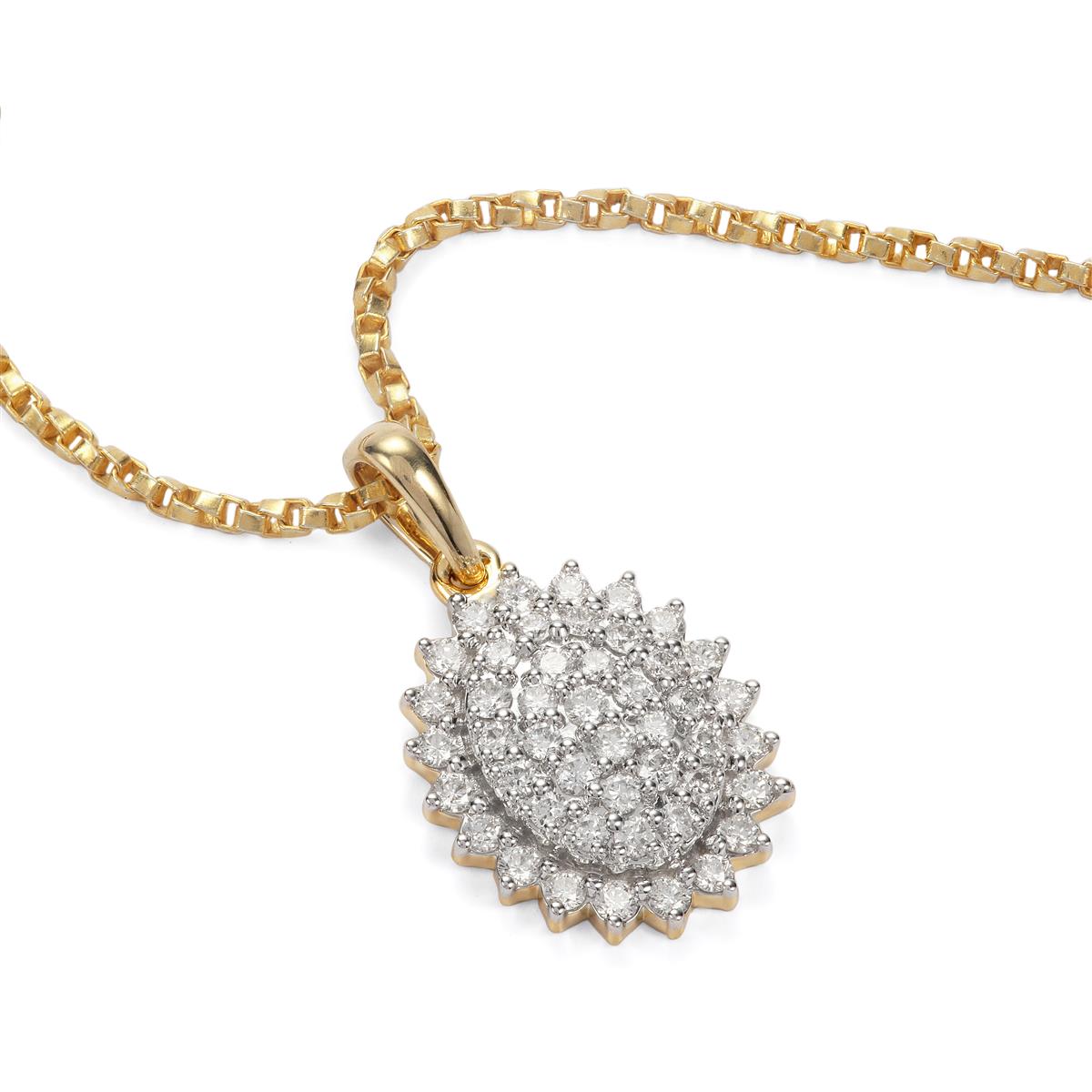 VSI Gahcho Kué Diamond Pendant in 9K Gold 0.51ct | Gemporia